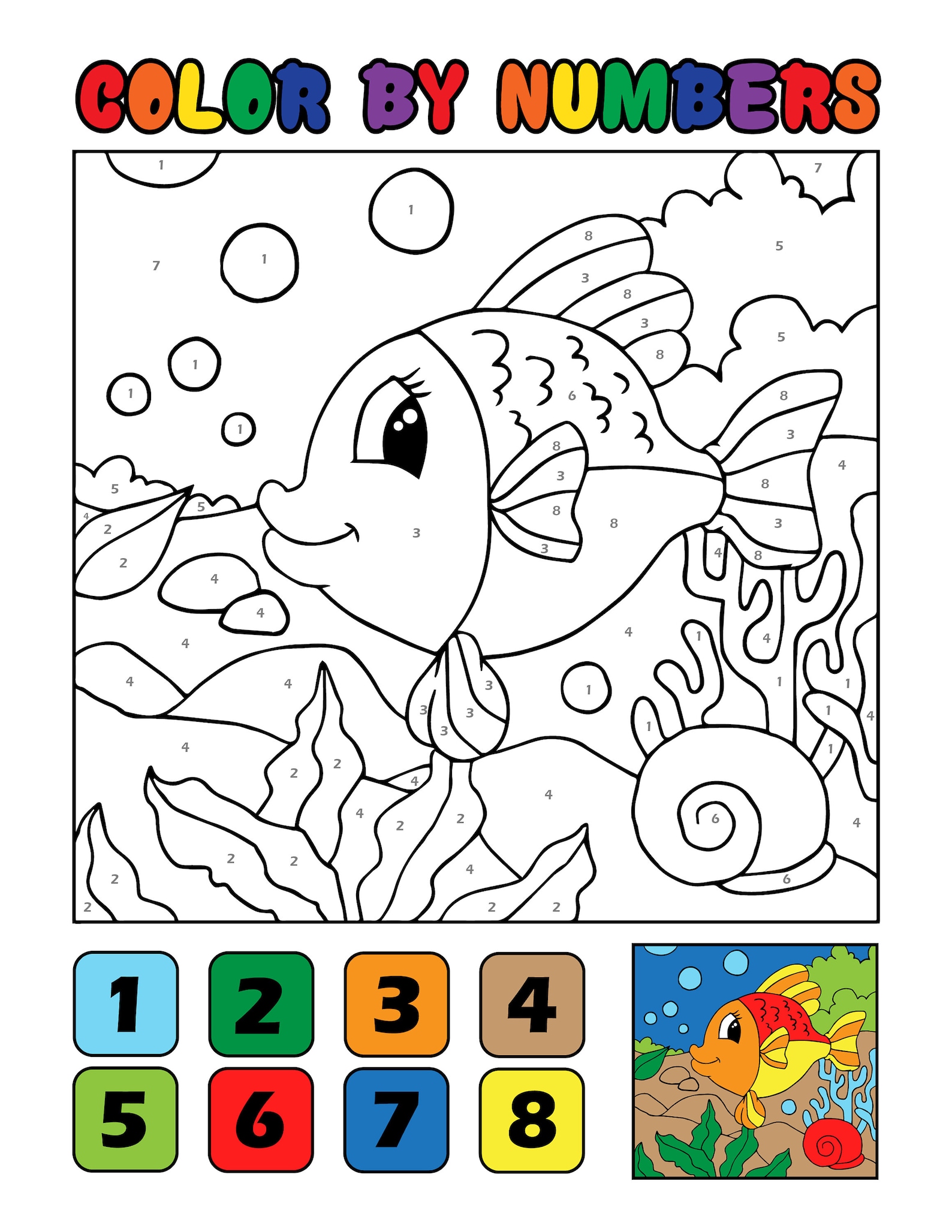 Colour by Numbers For Kids Kids colouring pages Coloring | Etsy