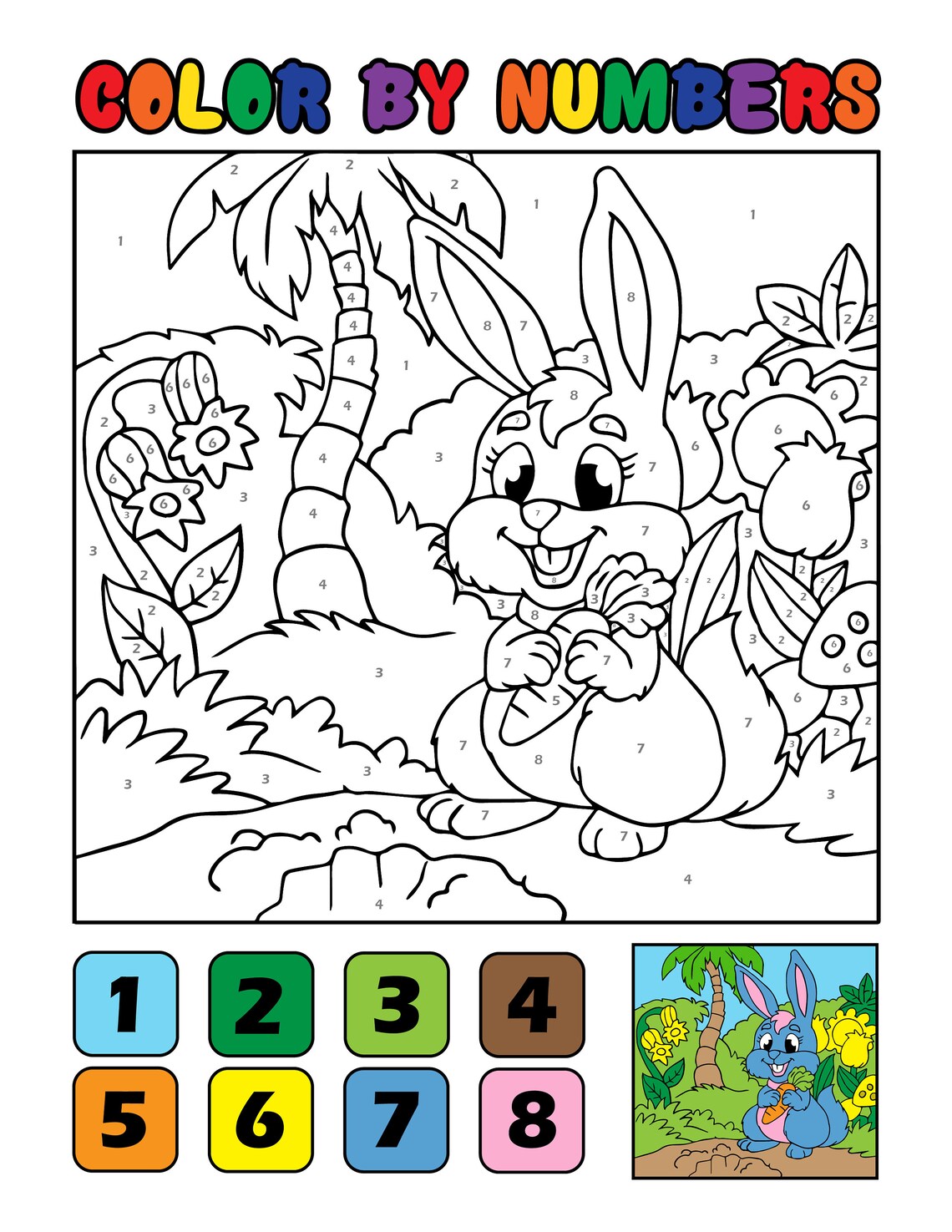 Colour by Numbers For Kids Kids colouring pages Coloring | Etsy