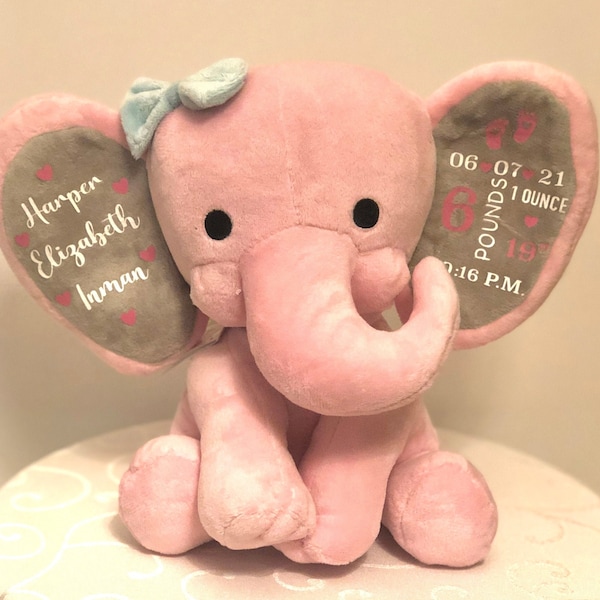 Birth Stats Elephant - Etsy