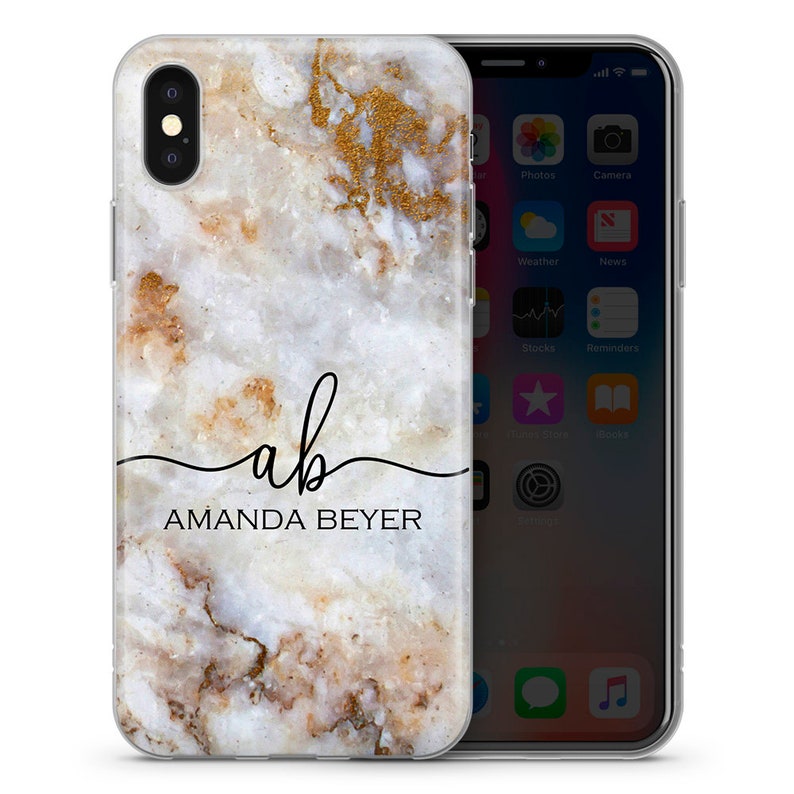 Personalised Marble Stone Your Name Phone Case Cover for | Etsy