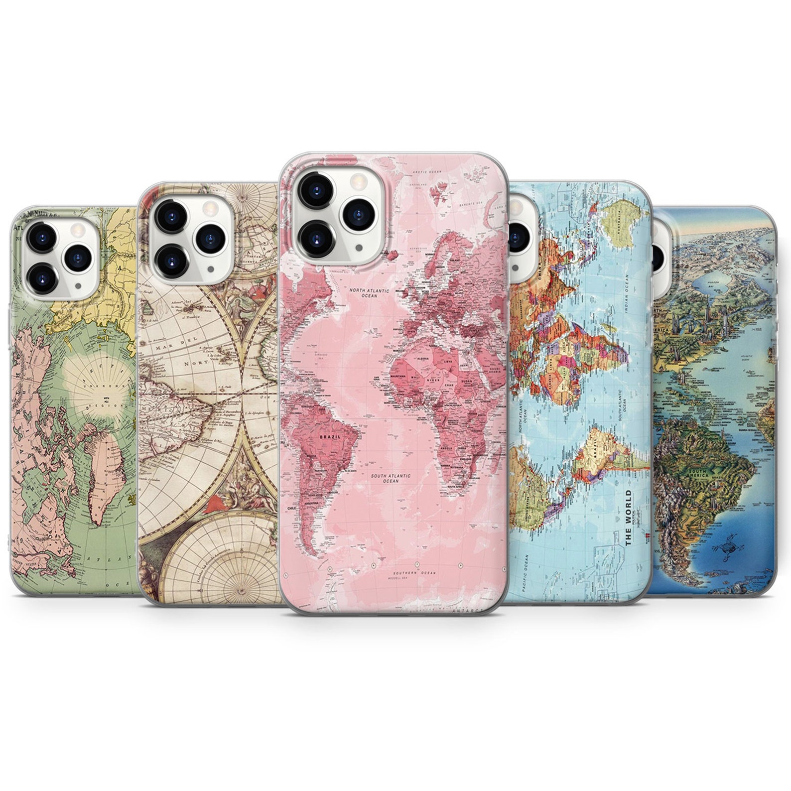 World Map, Countries, Travel, Phone Case Cover for Iphone, Samsung ...
