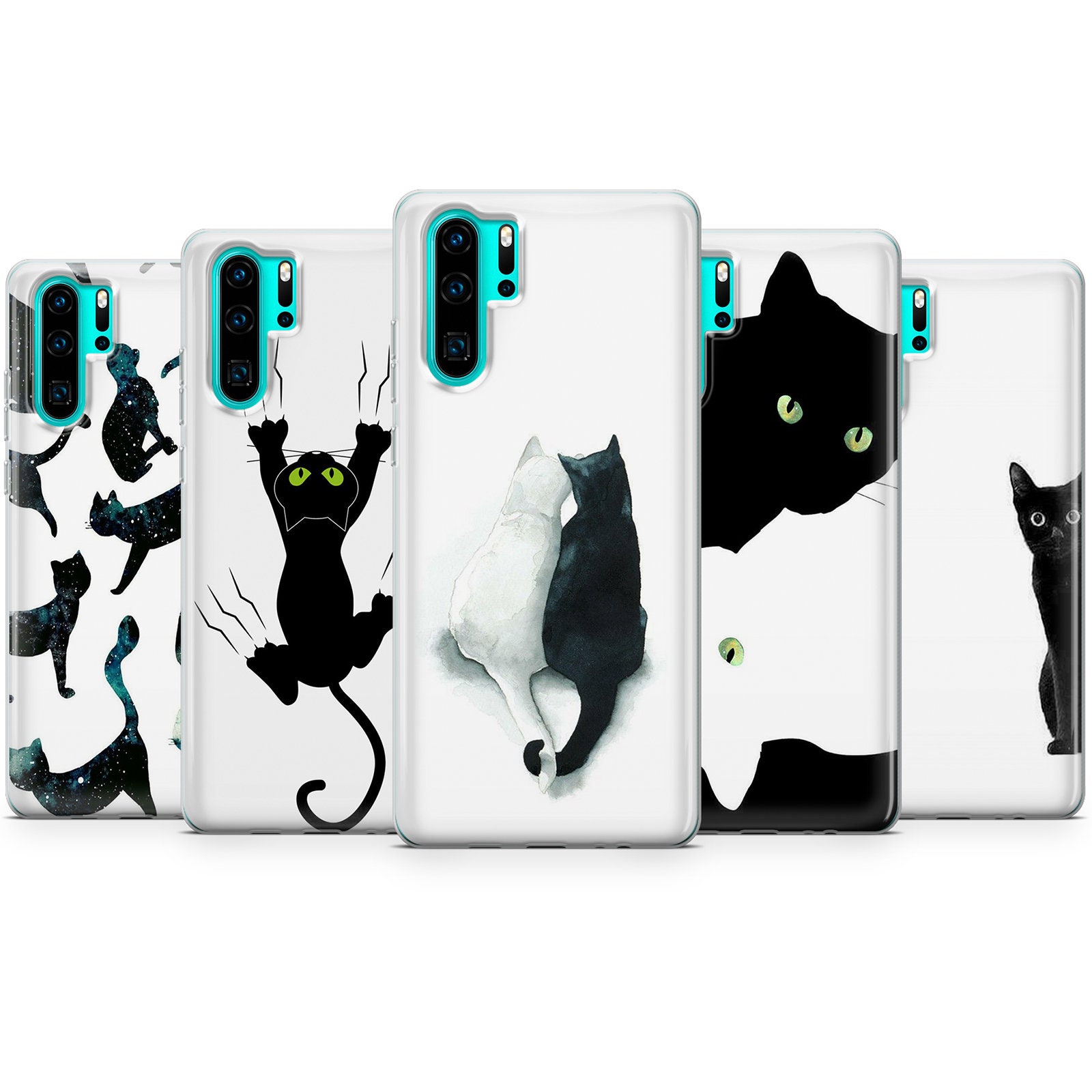 Cat Black and White Cat Phone Case Cover for Iphone Samsung - Etsy UK