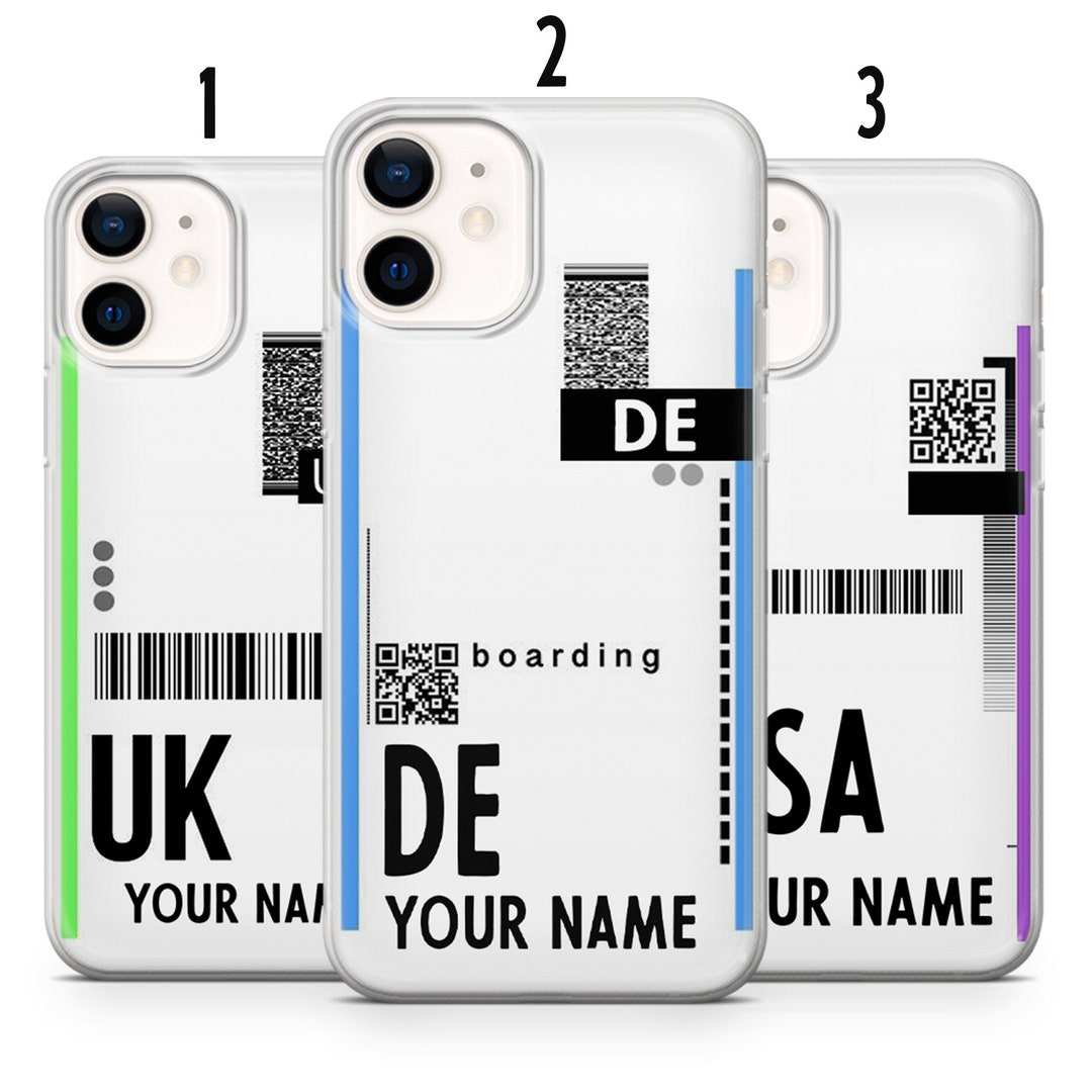 Personalized Airplane Ticket Phone Case, Custom Boarding Pass Design - Etsy