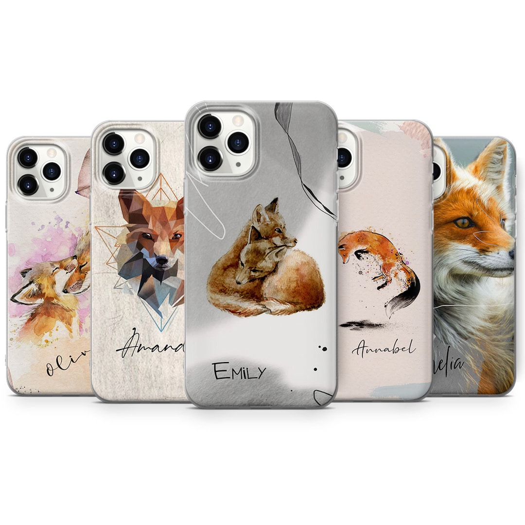 Personalised Your Name Red Fox Phone Case Cover for Iphone, Samsung ...