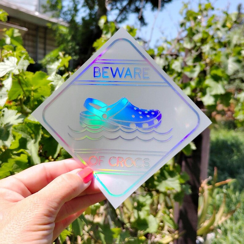 Beware of Crocs Caution Warning Sign Vinyl Window Decal Sticker - Etsy