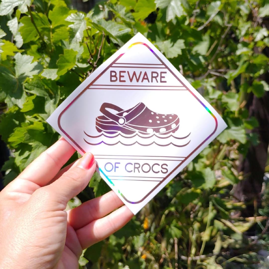Beware of Crocs Caution Warning Sign Vinyl Window Decal Sticker - Etsy
