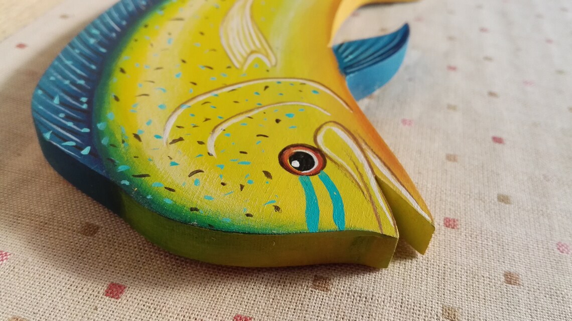 Yellow Fish Magnet, Fridge Magnet Kitchen Magnet Wood Fish Magnet ...