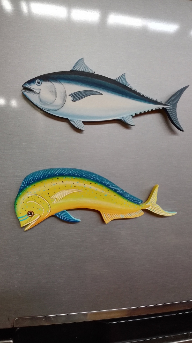 Yellow Fish Magnet, Fridge Magnet Kitchen Magnet Wood Fish Magnet ...