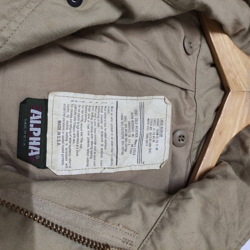 Alpha Industries USA Man's Field Military Army Tactical Vintage Alpha ...
