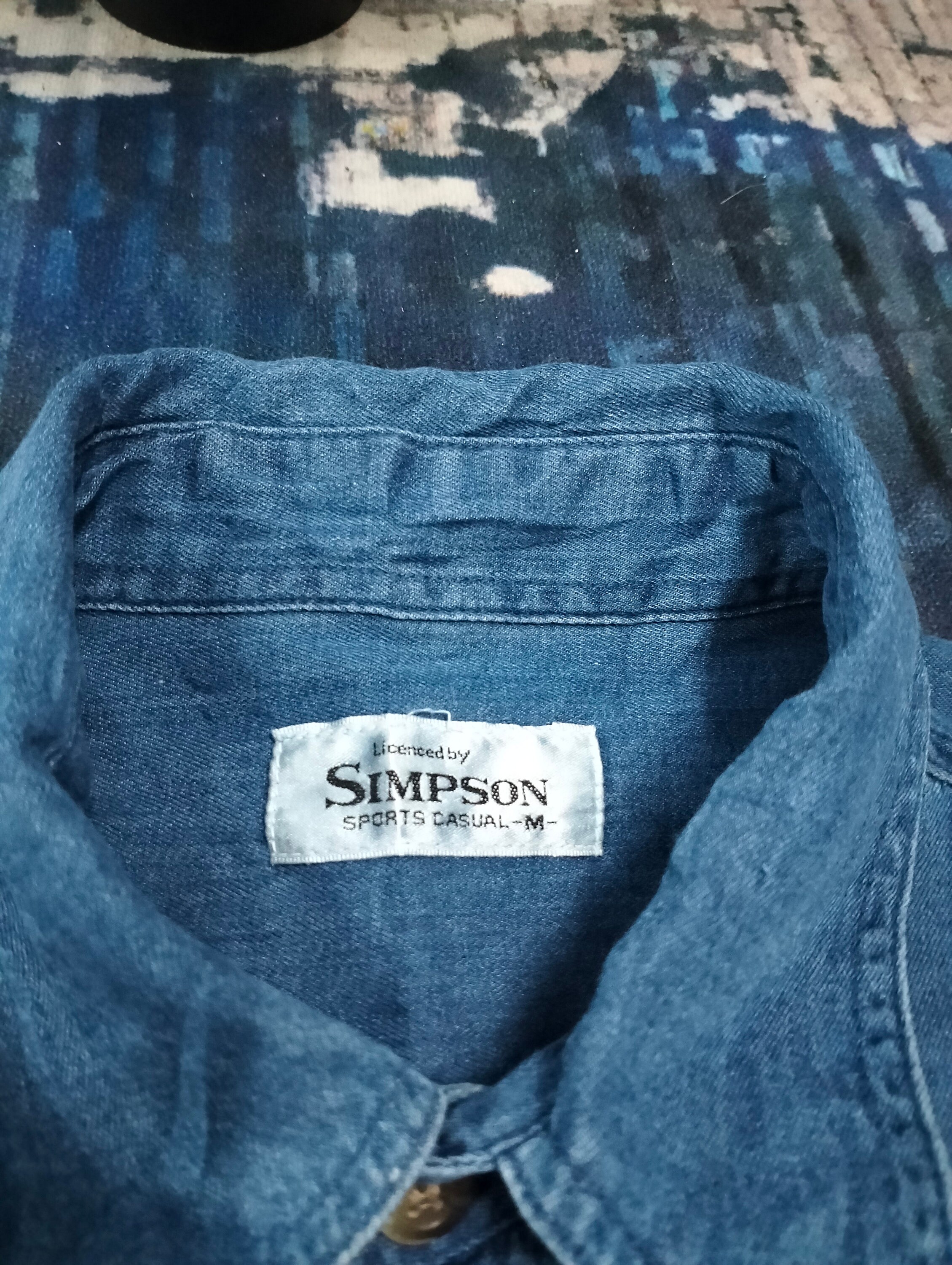 Vintage Simpsons Denim Button up Shirt - Etsy