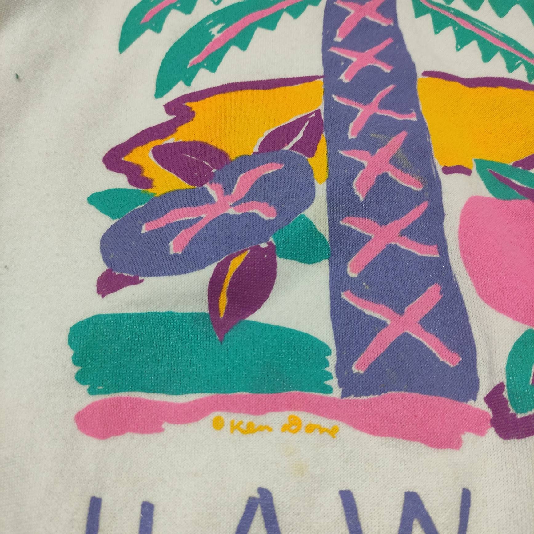 Rare Vintage 80's Hawaii Ken Done Sweatshirt Ken Done Fullprint Art ...