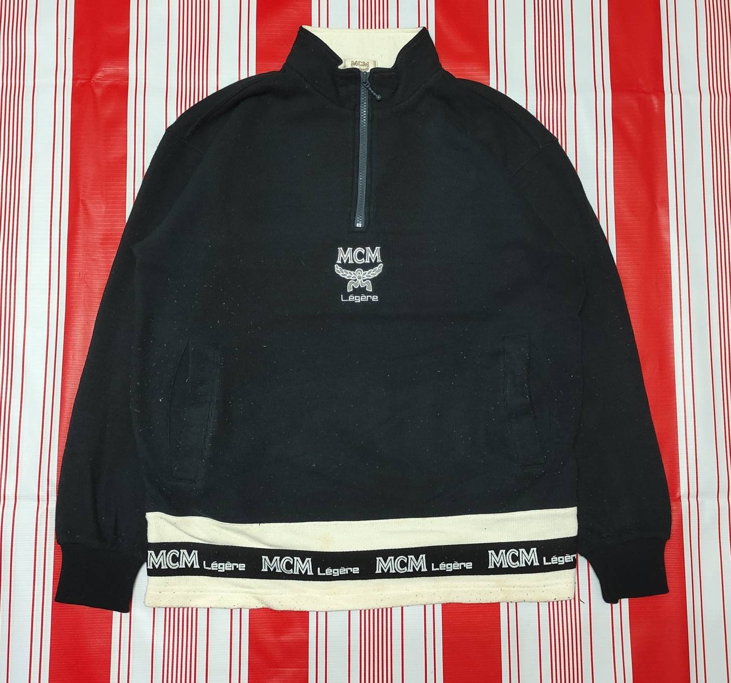 Vintage MCM Big Logo Embroidery Pullover Sweatshirt M Men Size - Etsy