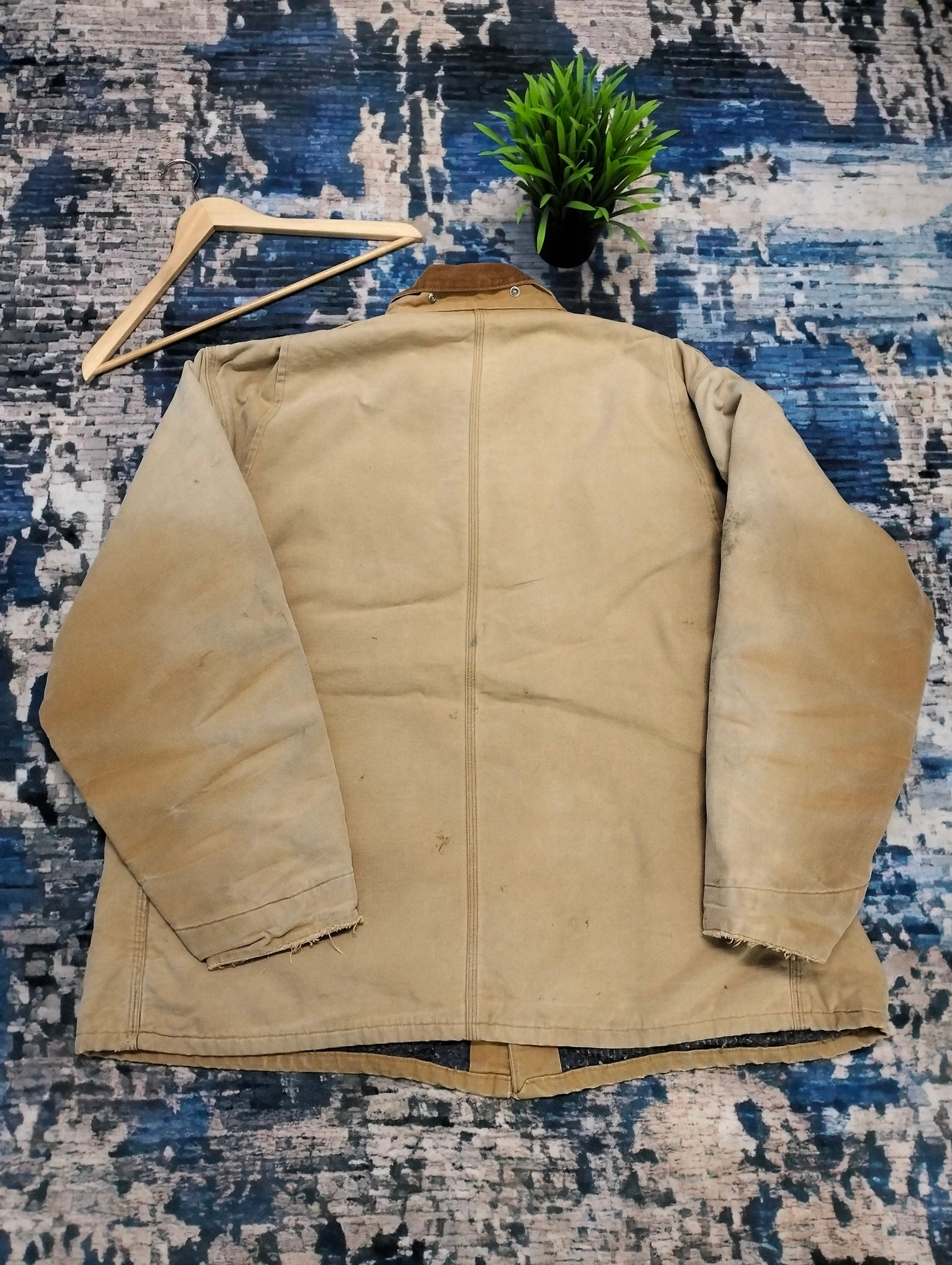 Vintage 1990s Distressed Carhartt Hooded Work Jacket / Vintage Workwear ...