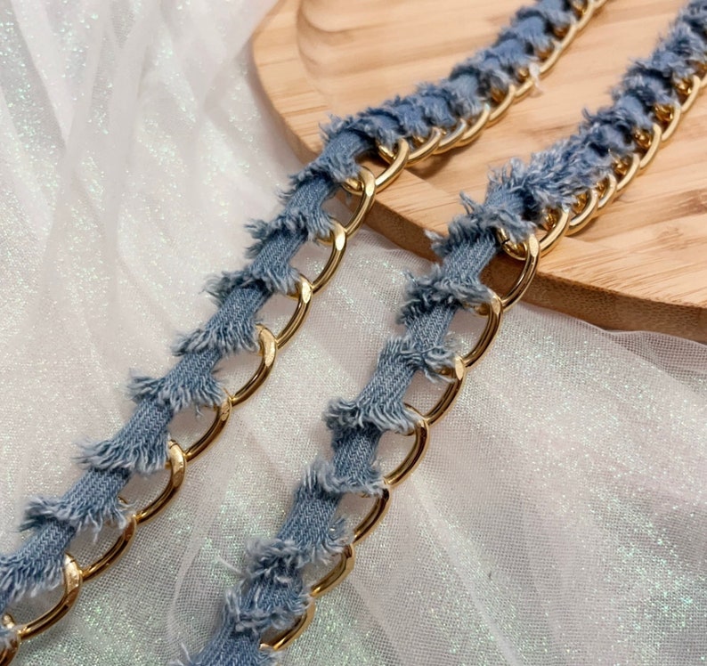 Denim Chain Lace Trim, Decor Trimming for Costume Design Sewing Trim ...