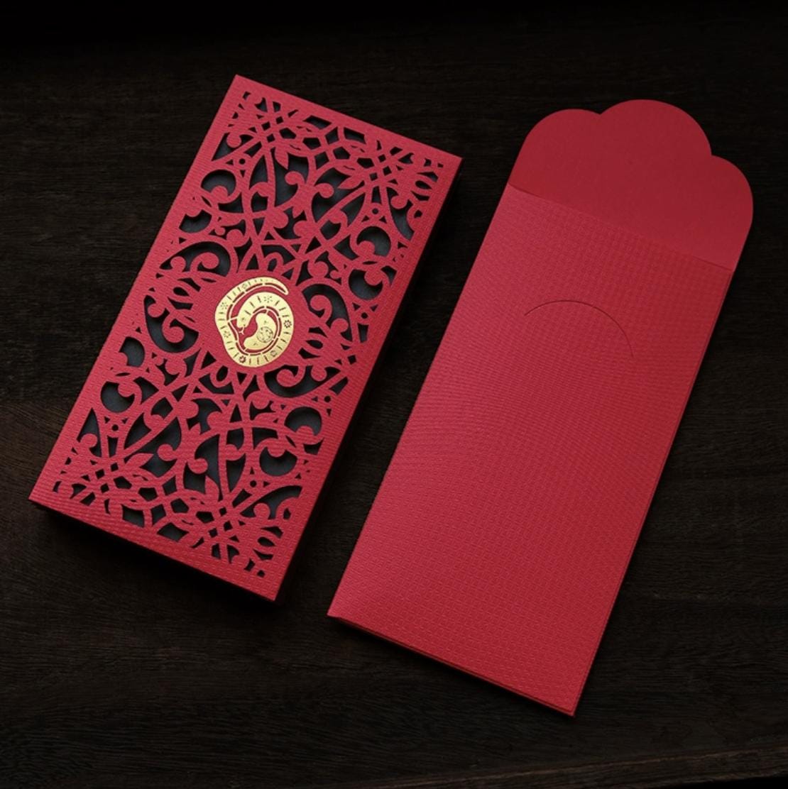 Year of Snake 2025 Red Envelopes, Cutout Red Envelopes, Lucky Money ...