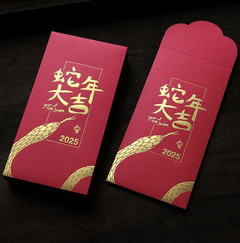 Year of Snake 2025 Red Envelopes, Cutout Red Envelopes, Lucky Money ...