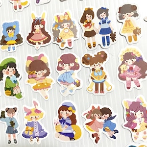60pcs Girl Stickers Pack Cute People Planner Decor Female Scrapbooking ...