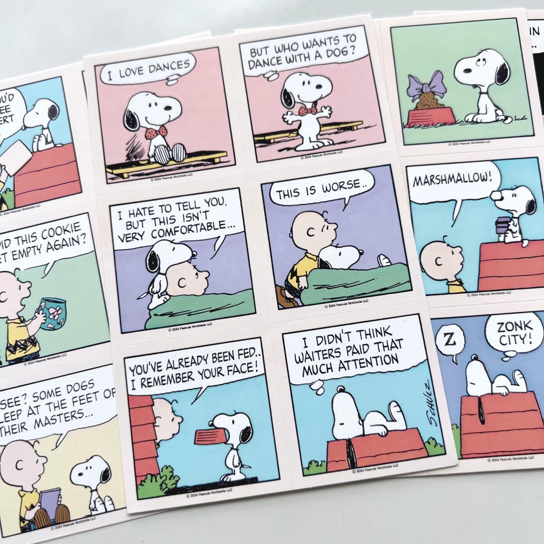 2 Sheets Peanuts Snoopy Stickers Set Cute Planner Decor Deco Sticker ...