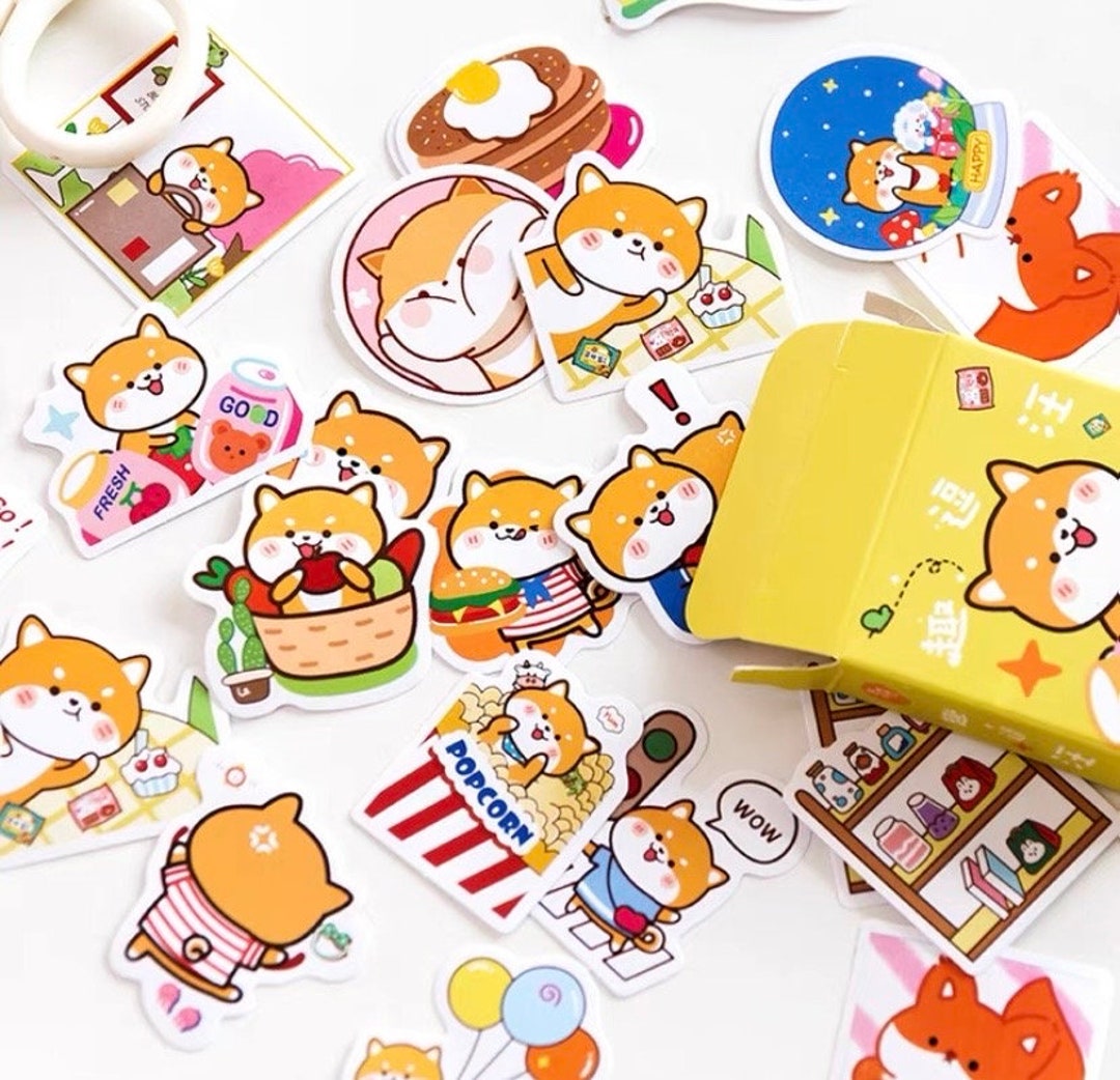 50pcs Cute Stickers Pack Teddy Bear Rabbit Food Dessert Planner Decor ...