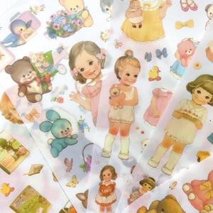 6 Sheets Doll Stickers Pack Girl Deco Stickers Planner Decor ...