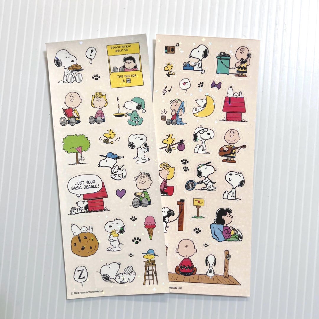 Peanuts Snoopy Stickers Cute Planner Decor Deco Sticker Scrapbooking ...