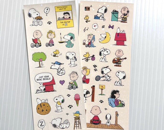 Peanuts Snoopy Stickers Cute Planner Decor Deco Sticker Scrapbooking ...