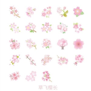 45pcs Sakura Sticker Pack Cherry Blossom Flower Spring Floral Deco ...
