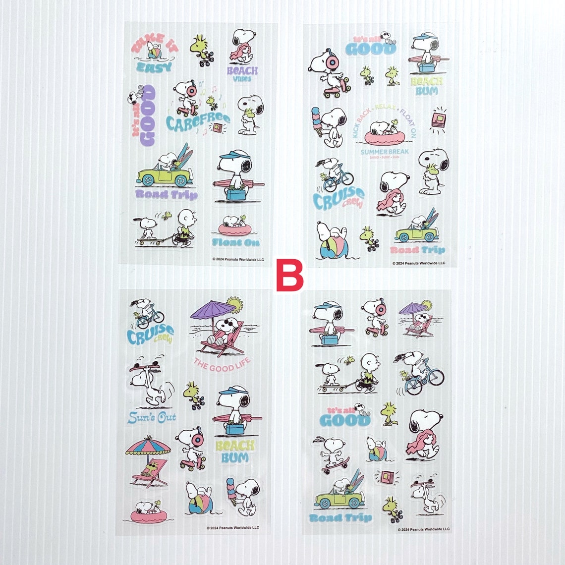4 Sheets Peanuts Snoopy Stickers Set Cute Planner Decor Deco Sticker ...