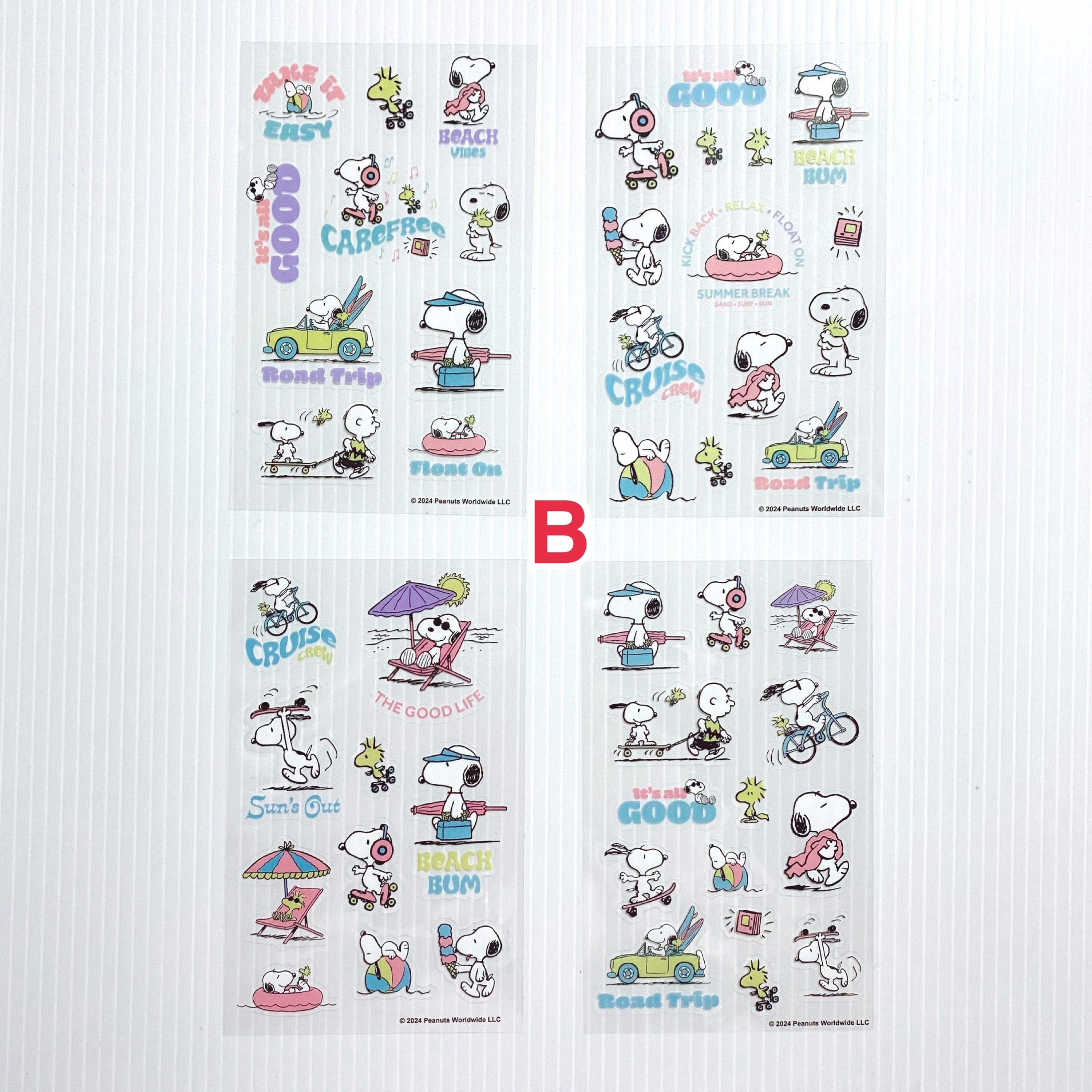 4 Sheets Peanuts Snoopy Stickers Set Cute Planner Decor Deco Sticker ...