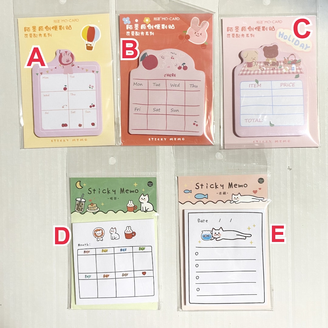 Cute Animal Sticky Notes Journaling Deco Cat Small Sticky Memo Pad ...