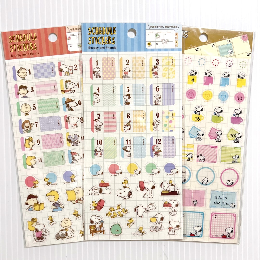 Peanuts Snoopy Stickers Bookmark Stickers Schedule Cute Page Marker ...