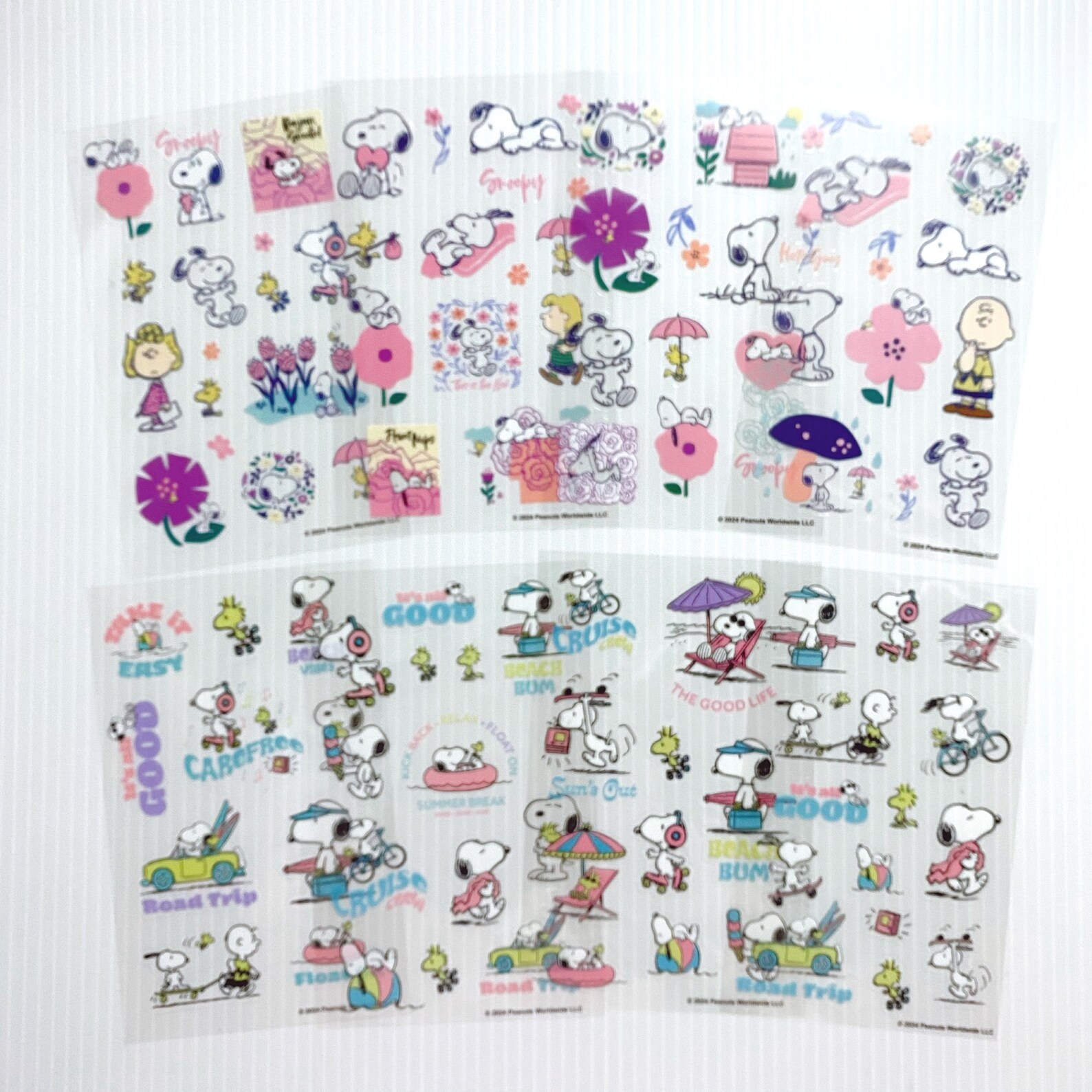 4 Sheets Peanuts Snoopy Stickers Set Cute Planner Decor Deco Sticker ...