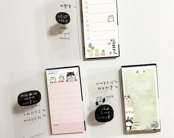 80 Sheets Cat to Do List Kitty Animal Cute Memo Pad Checklist Kawaii ...
