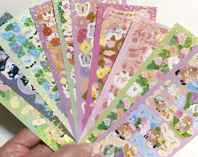 10pcs Polco Deco Sticker Sheet Cute Toploader Stickers Pack Shiny Mini ...