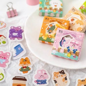 45pcs Animal Stickers Rabbit Sticker Cat Stickers Bear Fox - Etsy