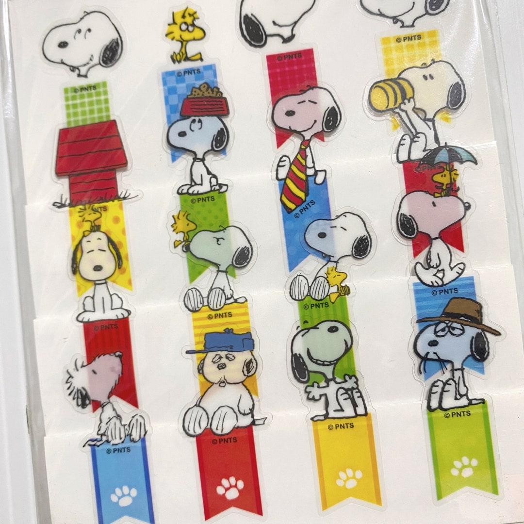 Peanuts Snoopy Bookmark Stickers Cute Page Marker Planner - Etsy
