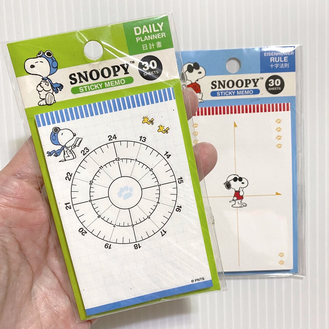 Peanuts Sticky Note Snoopy Sticky Memo Pad Journaling Schedule Daily ...