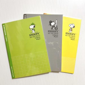 Peanuts Snoopy Grid Lined Notebook Cute Stationery Weekly Daily Planner ...