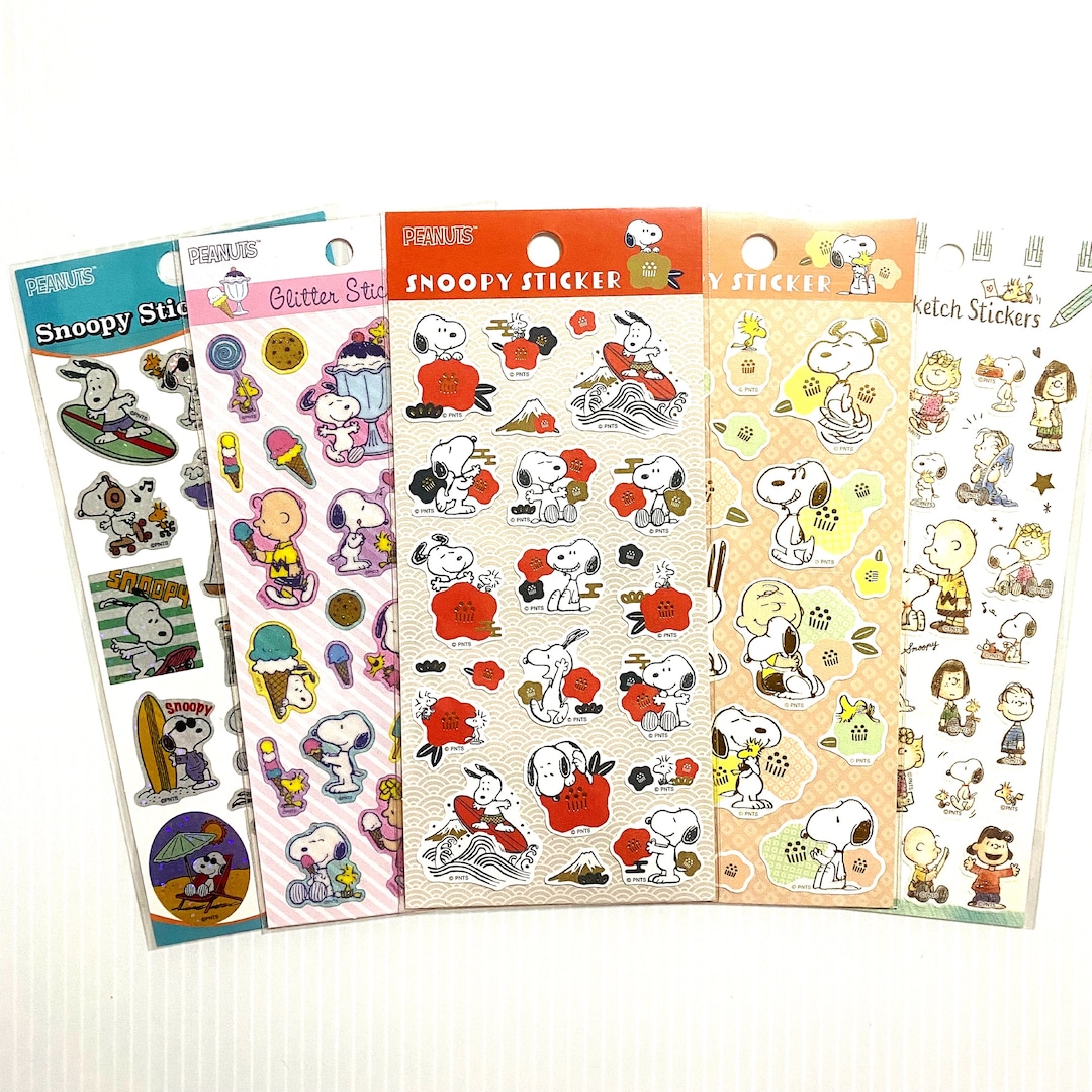 Peanuts Snoopy Stickers Pack Cute Shiny Sticker Schedule Planner Decor ...