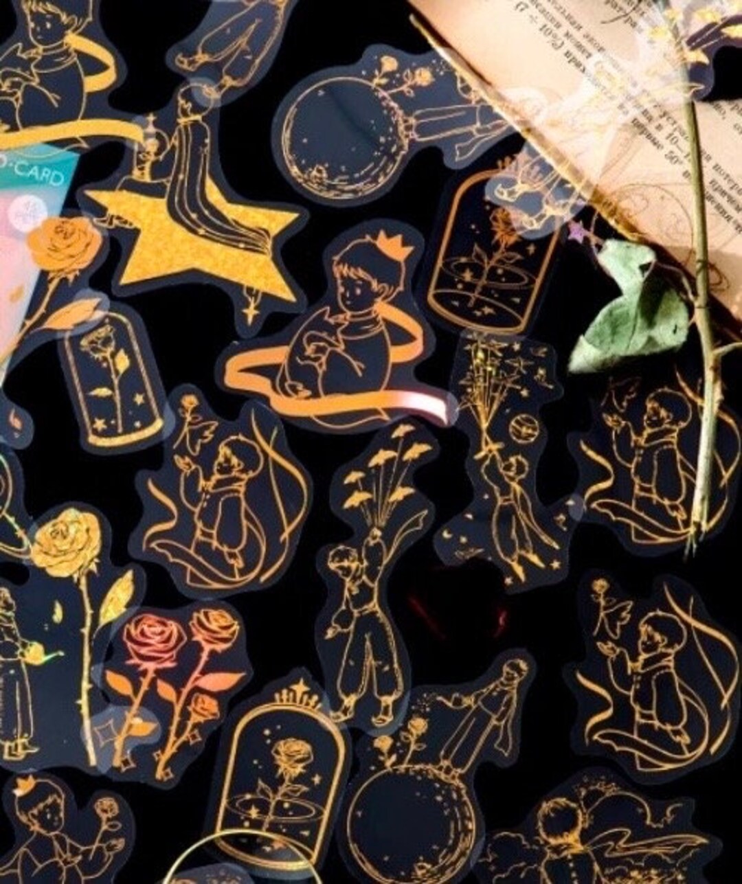 45pcs the Little Prince Stickers Pack Cute Gold Foil Sticker Fox ...