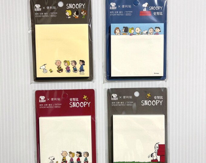 Peanuts Sticky Note Snoopy Sticky Memo Pad - Etsy