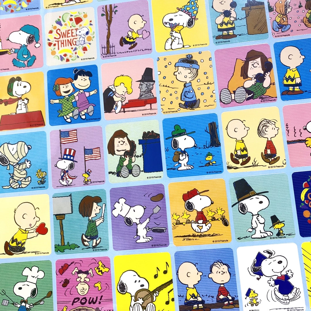 Peanuts Snoopy Stickers Cute Planner Decor Deco Sticker Scrapbooking ...