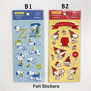Peanuts Snoopy Stickers Cute Felt Sticker Sheet Planner Decor Deco ...