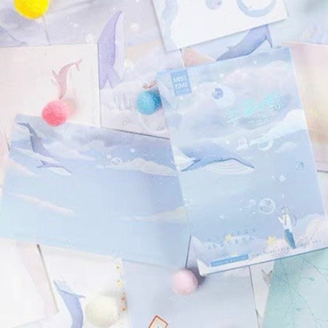 30pcs Blue Postcards Whale Postcard Set Ocean Animal Friends Greeting ...