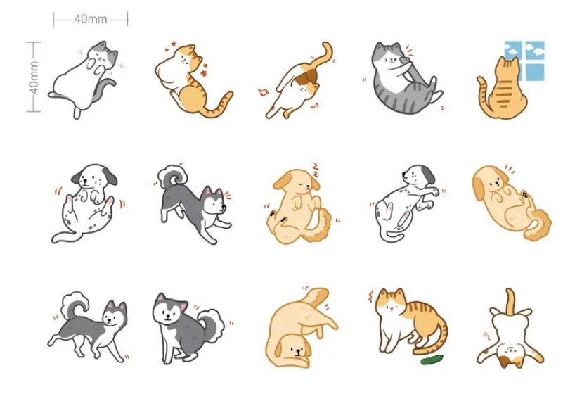 45pcs Pet Stickers Cat Sticker Dog Sticker Animal Stickers - Etsy