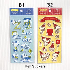 Peanuts Snoopy Stickers Cute Felt Sticker Sheet Planner Decor Deco ...