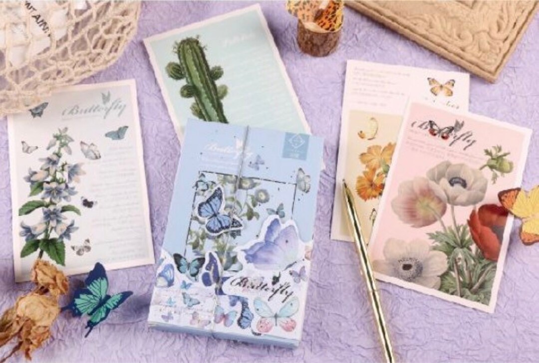 30pcs Nature Postcards Set Plants Flower Butterfly Floral Planner Decor ...