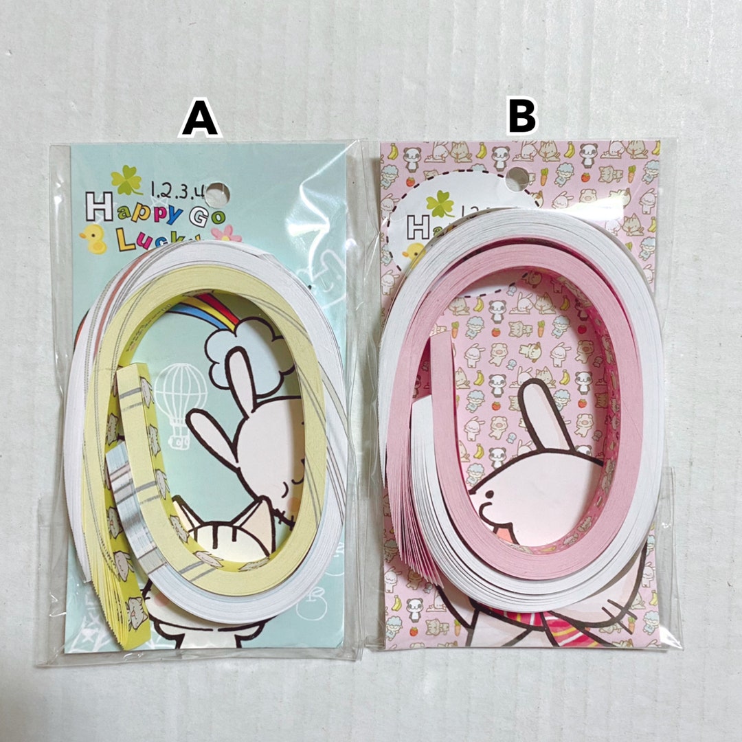 Cute Origami Lucky Wishing Star Bunny Folding Strips Paper Strips ...