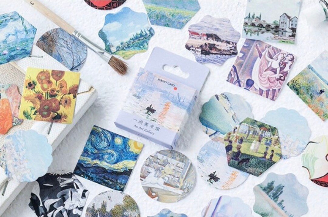 46pcs Art Stickers Pack Painting Planner Decor Deco Stickers Scrapbook ...