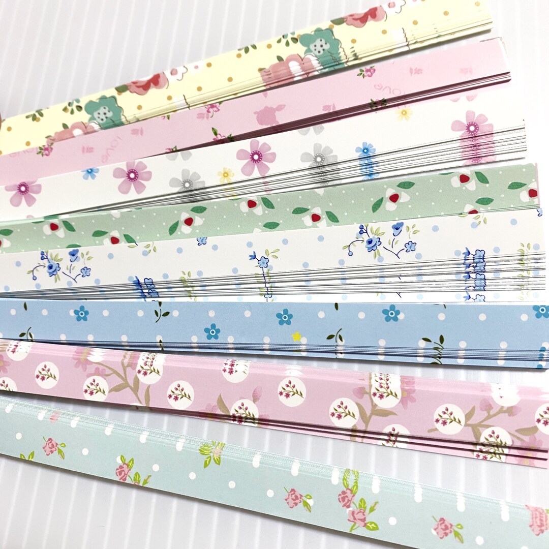 Origami Lucky Wishing Star Flower Folding Strips Paper Strips Floral ...